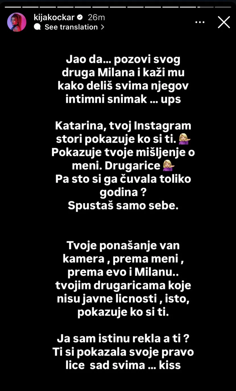 Kija nastavlja da udara na Kaću Živković, sad pomenula i muža kojeg ...