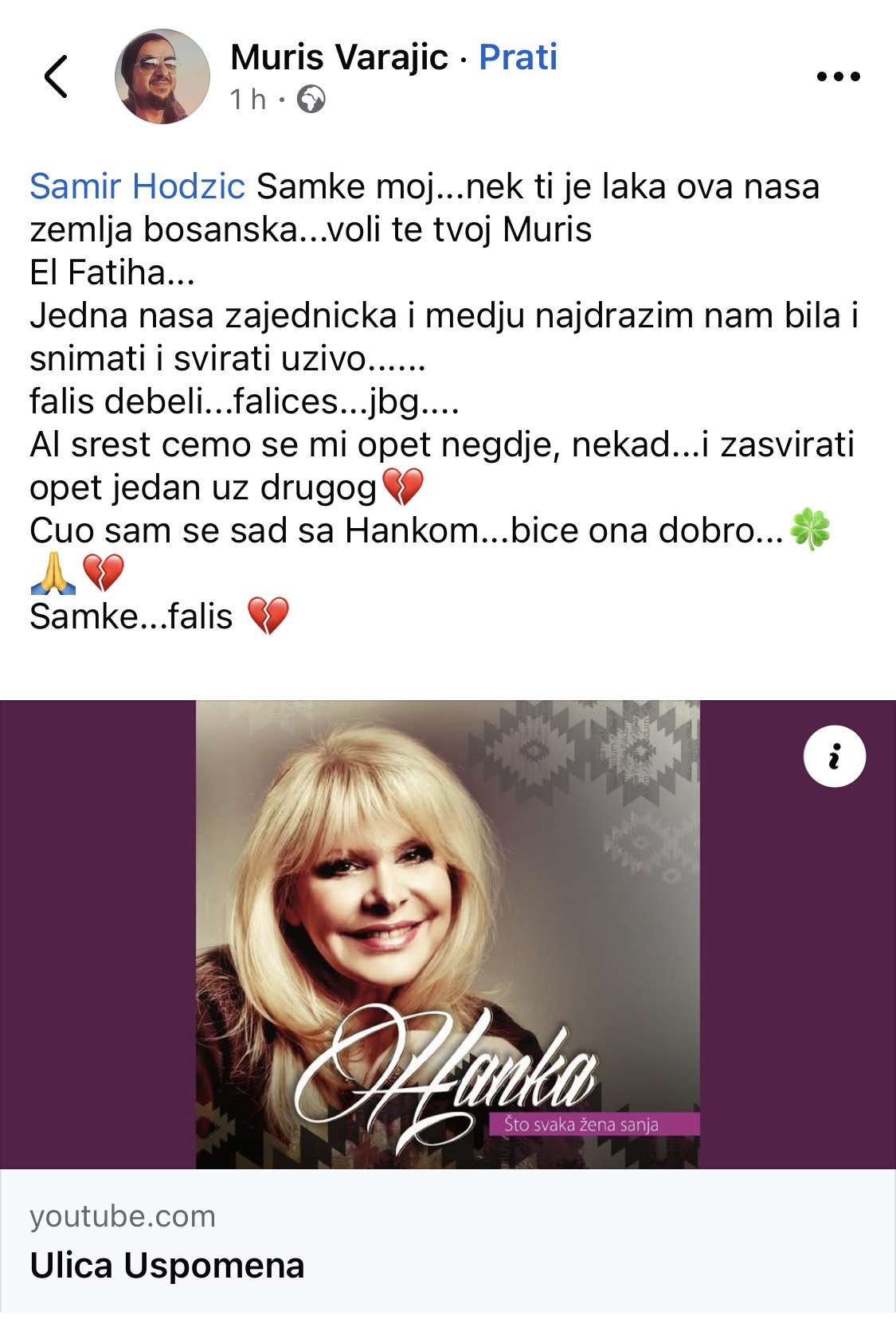 Od harmonikaša Samira Hodžića opraštaju se prijatelji: „Čuo sam se s ...